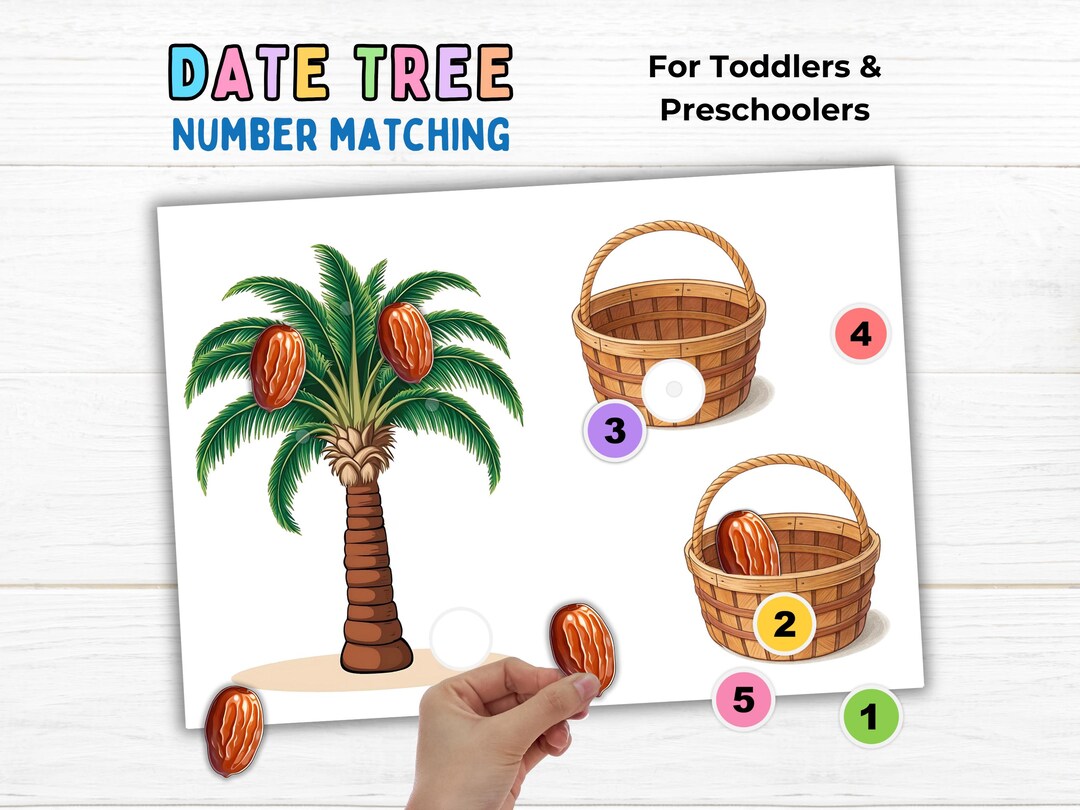 Number Matching Activity Ramadan Theme Preschool Counting, Date Tree ...