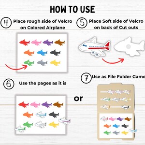 Airplane Color Matching Game Airport Activity Montessori Learning for ...