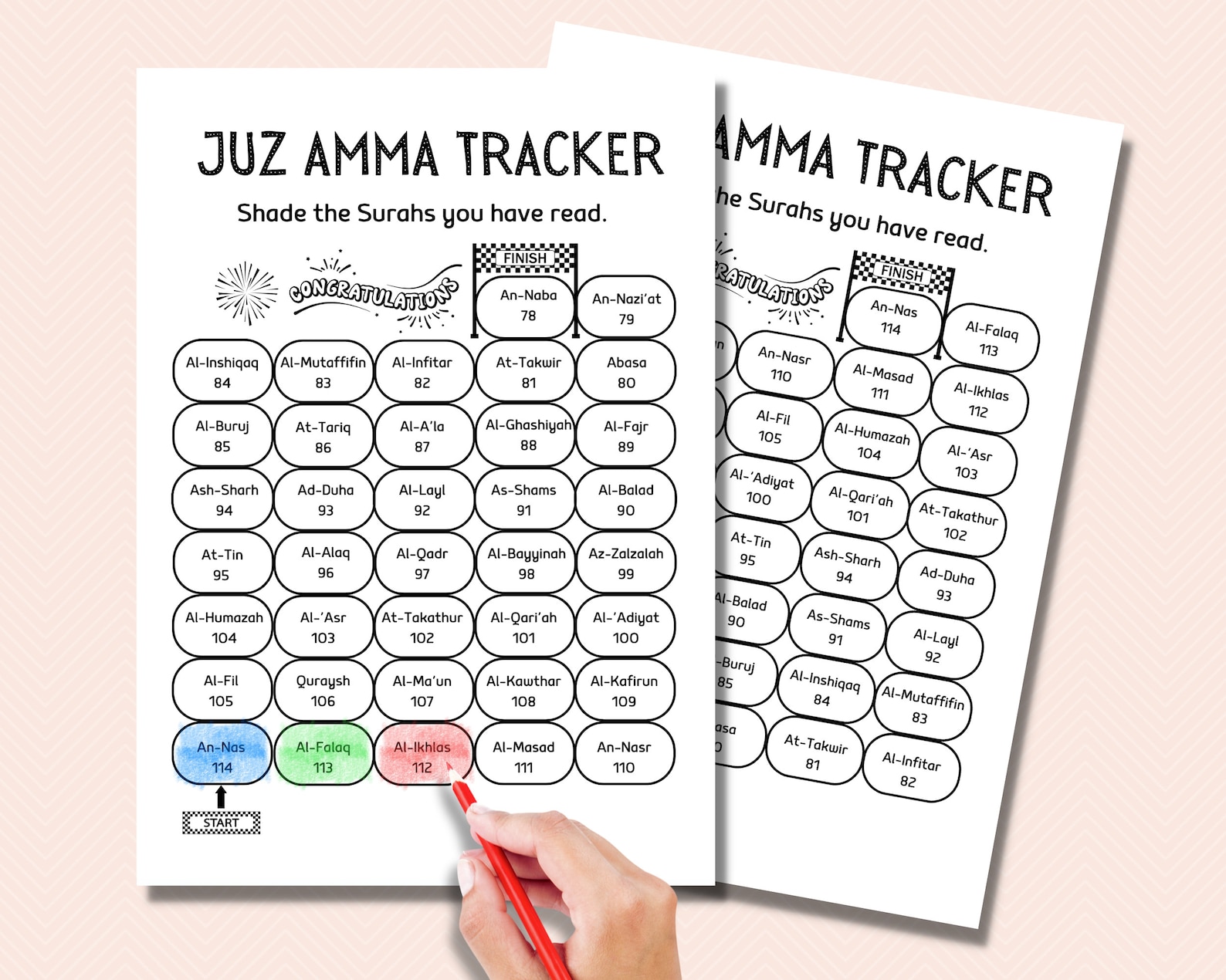 30 Day Ramadan Juz Amma Tracker for Kids, Quran Progress Tracker and ...