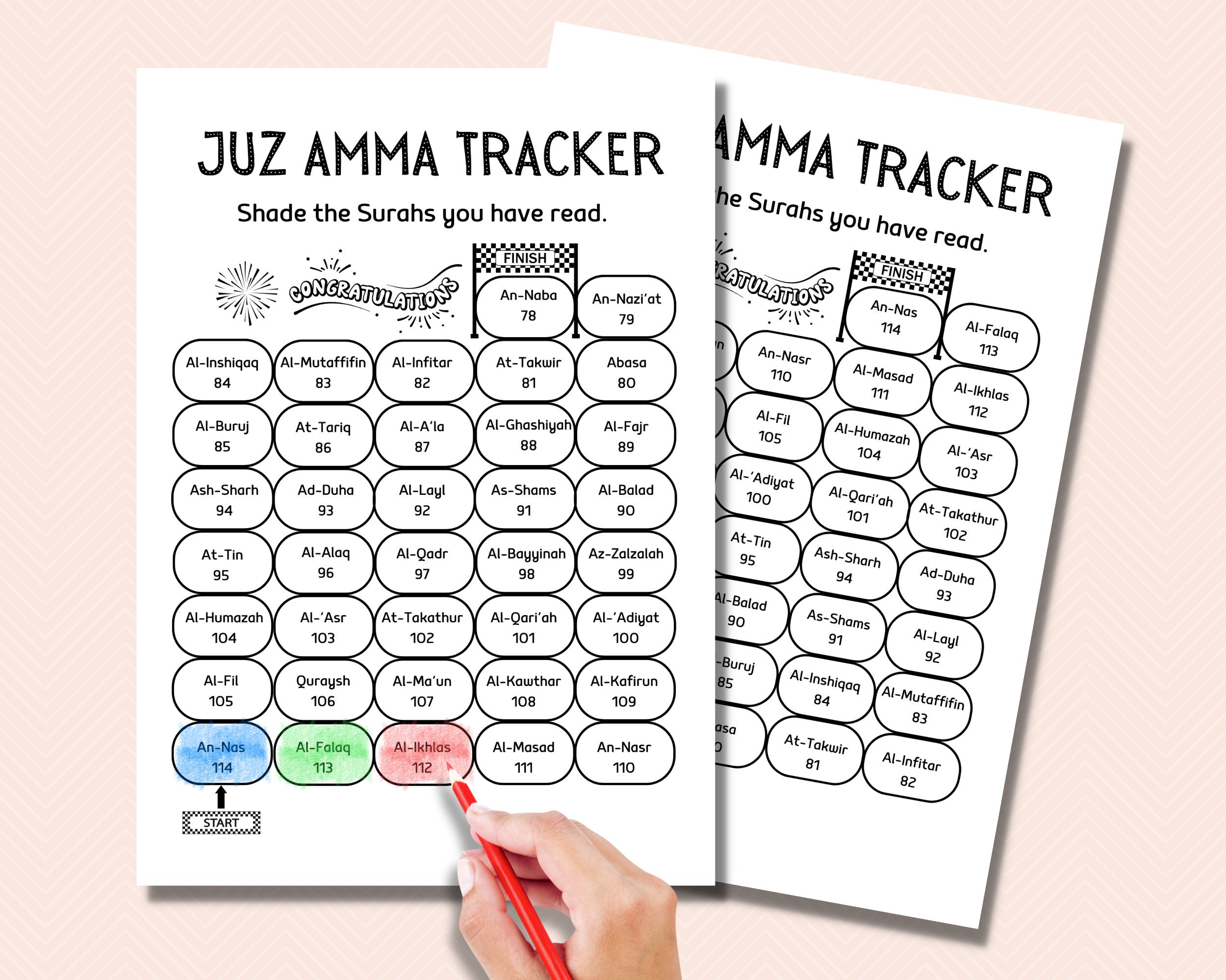 30 Day Ramadan Juz Amma Tracker for Kids, Quran Progress Tracker and ...