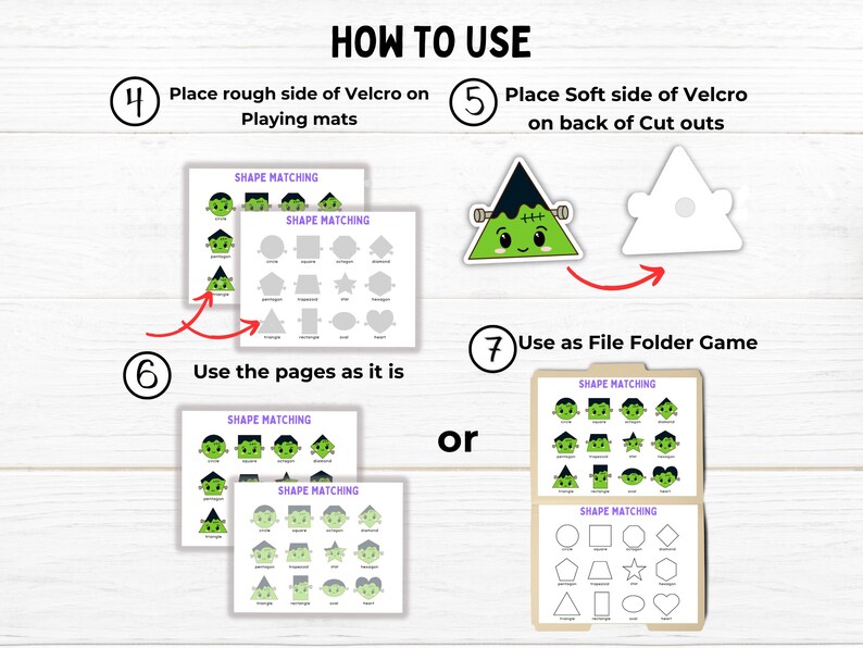 Frankenstein Shape Matching Game Kids Printable Toddler Activity ...