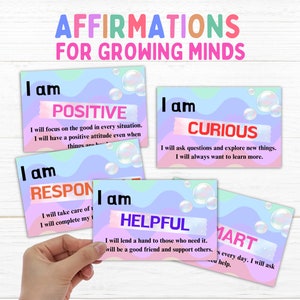 Printable Kids Affirmation Cards - Build Self-esteem Positive Thinking ...