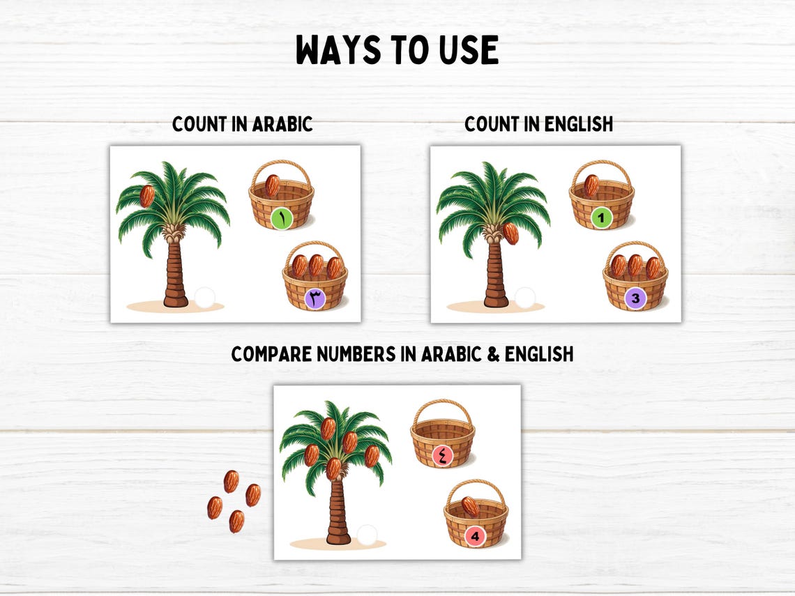 Number Matching Activity Ramadan Theme Preschool Counting, Date Tree ...