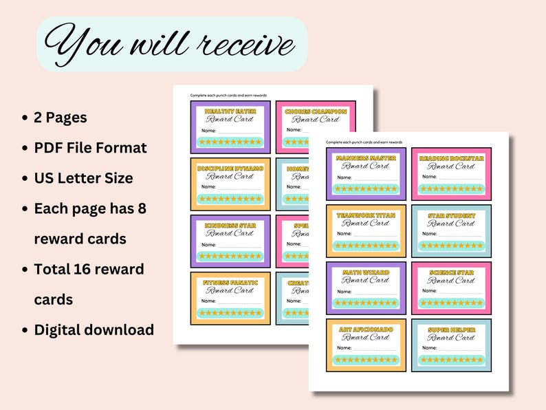 Good Behavior Reward Card | Printable Punch Card for Kids | Positive ...