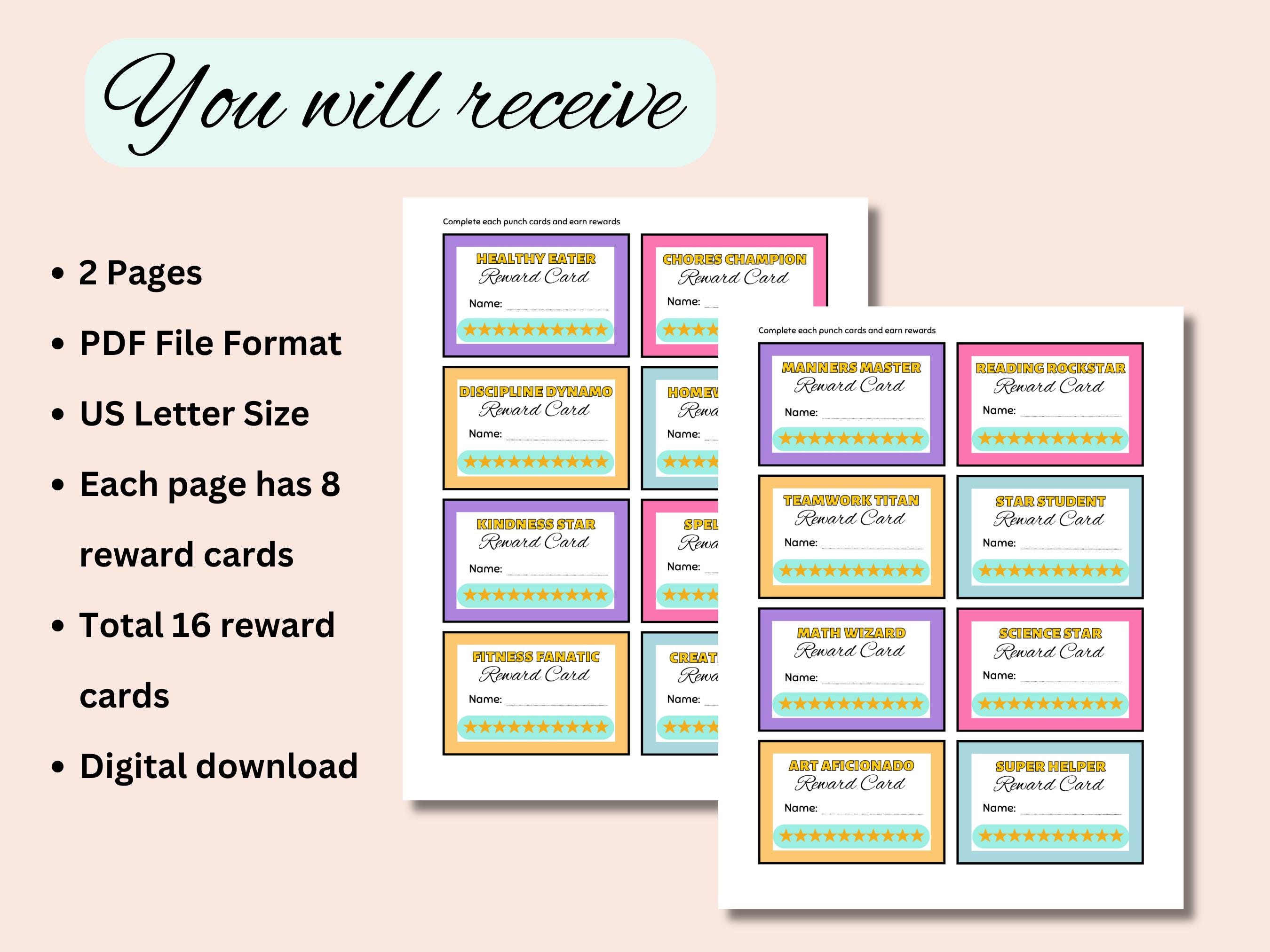 Good Behavior Reward Card | Printable Punch Card for Kids | Positive ...