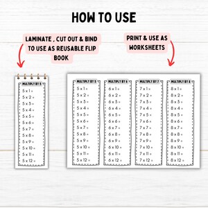 Math Multiplication Worksheets Numbers 1– 12 Times Table Printable Fill ...