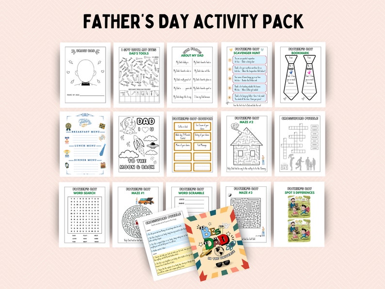 Father’s Day Activity Pack Printable, All About My Dad, Fathers Day ...