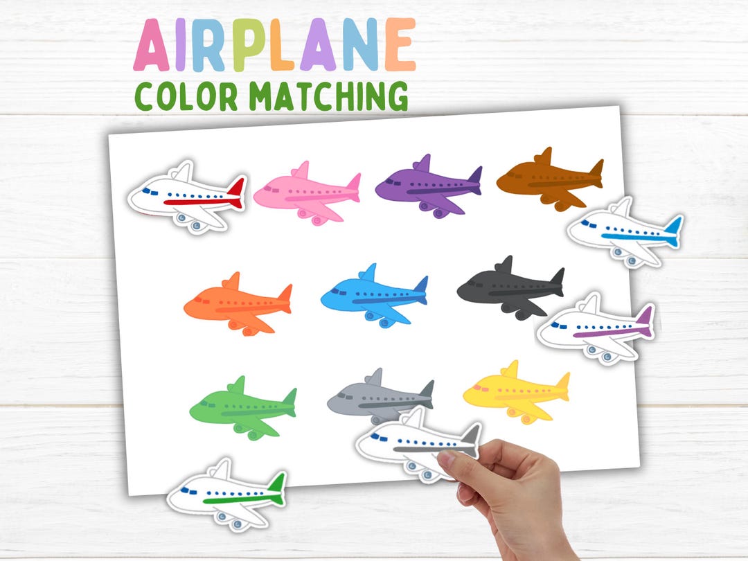 Airplane Color Matching Game Airport Activity Montessori Learning for ...