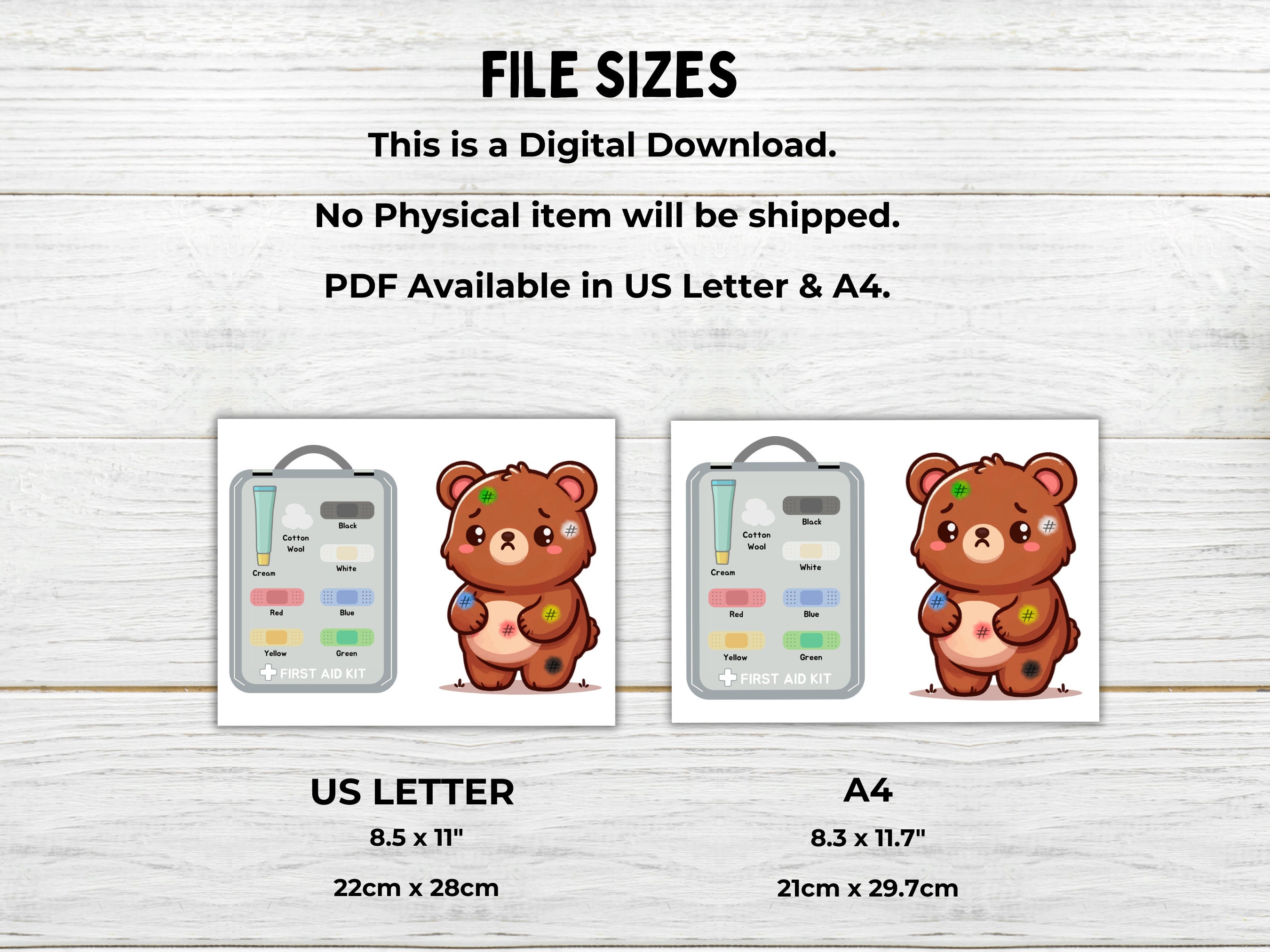 Teddy Bear Bandage Color Matching First Aid Pretend Play Doctor Kit ...