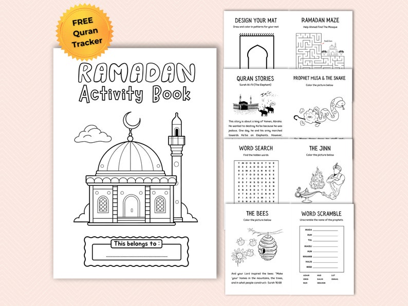 Ramadan Activity Book Printable for Kids, Ramadan Coloring for Ages 6 ...