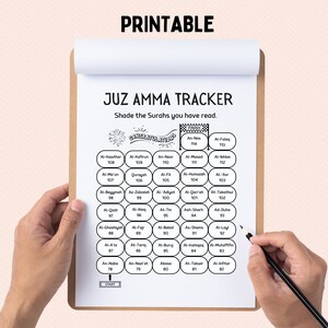 30 Day Ramadan Juz Amma Tracker for Kids, Quran Progress Tracker and ...