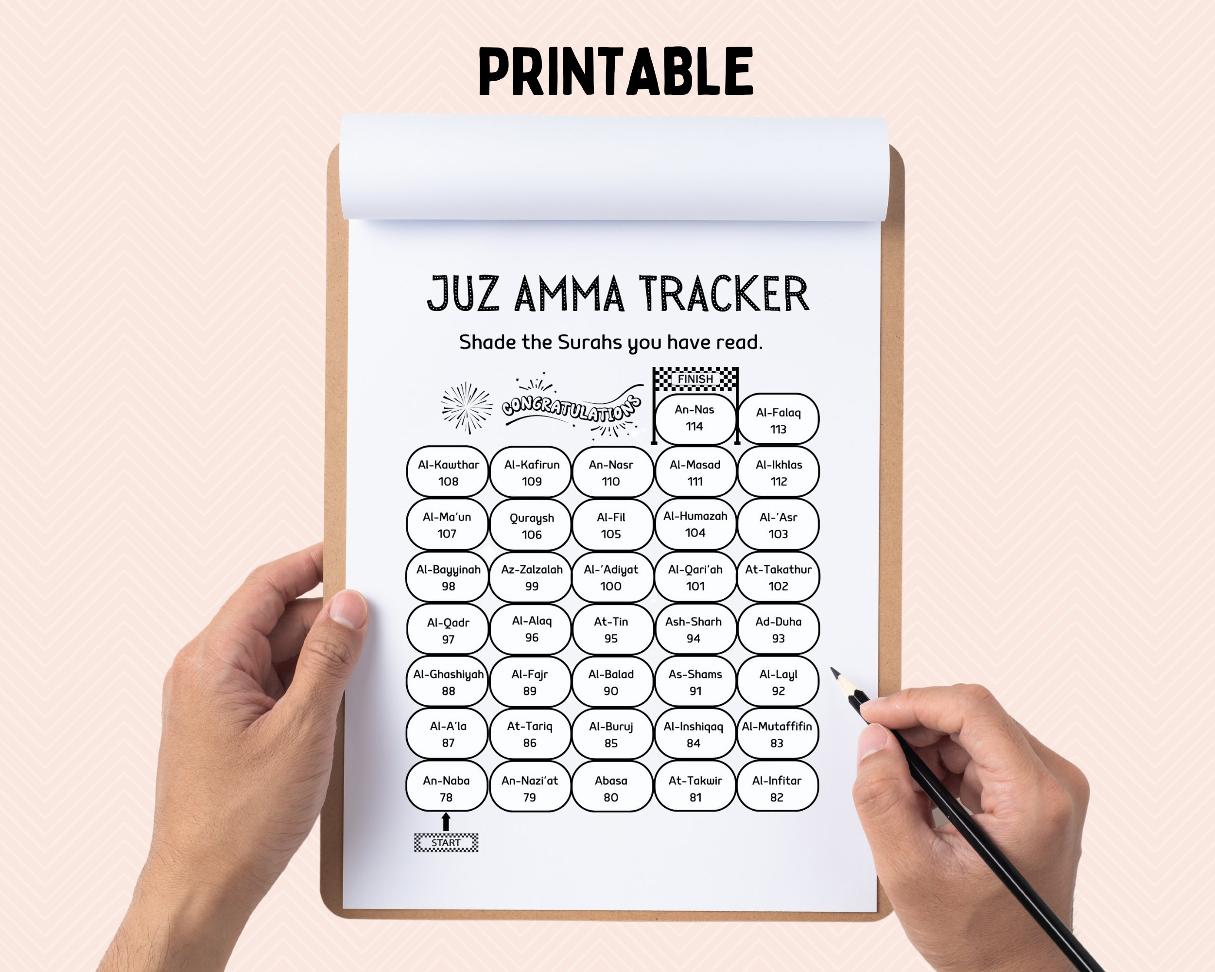 30 Day Ramadan Juz Amma Tracker for Kids, Quran Progress Tracker and ...