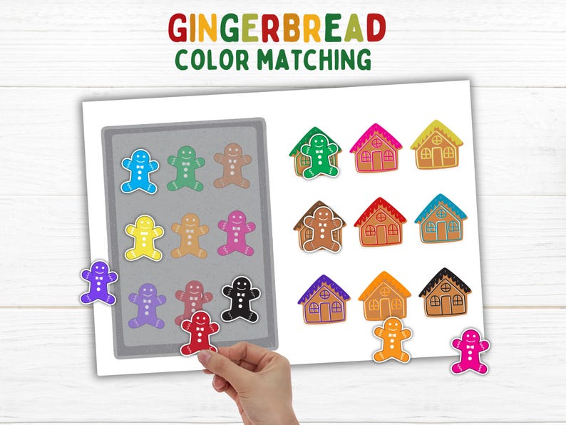 Gingerbread Color Matching Fun Holiday Learning for Toddlers ...