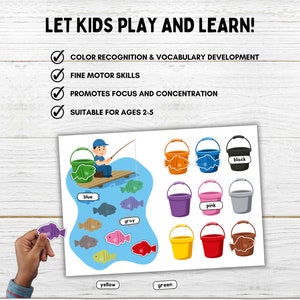 Printable Toddler Color Matching Game Fish Bucket Activity Montessori ...