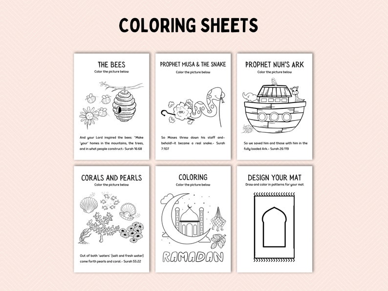 Ramadan Activity Book Printable for Kids, Ramadan Coloring for Ages 6 ...