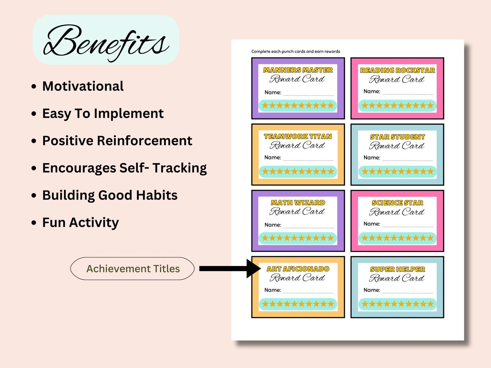 Good Behavior Reward Card | Printable Punch Card for Kids | Positive ...