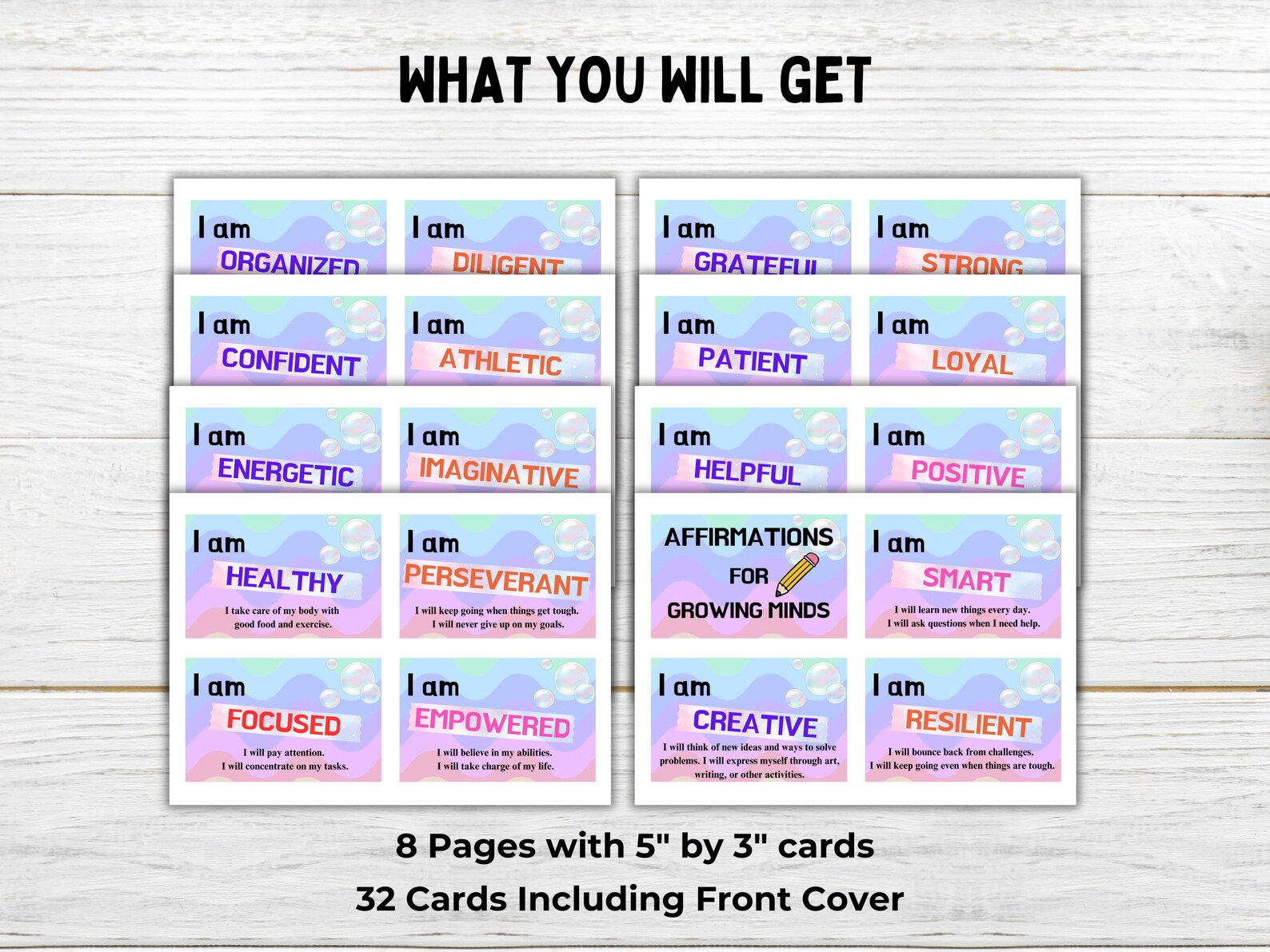 Printable Kids Affirmation Cards - Build Self-esteem Positive Thinking ...