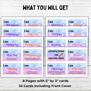 Printable Kids Affirmation Cards - Build Self-esteem Positive Thinking ...