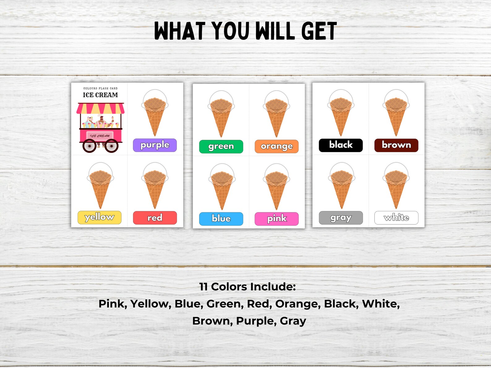 Printable Toddler Color Matching Activities Ice Cream Color Sorting ...