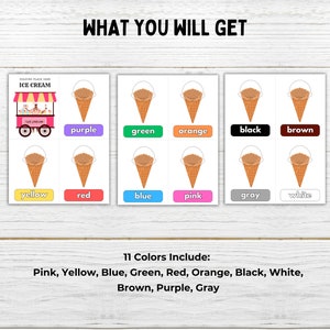 Printable Toddler Color Matching Activities Ice Cream Color Sorting ...