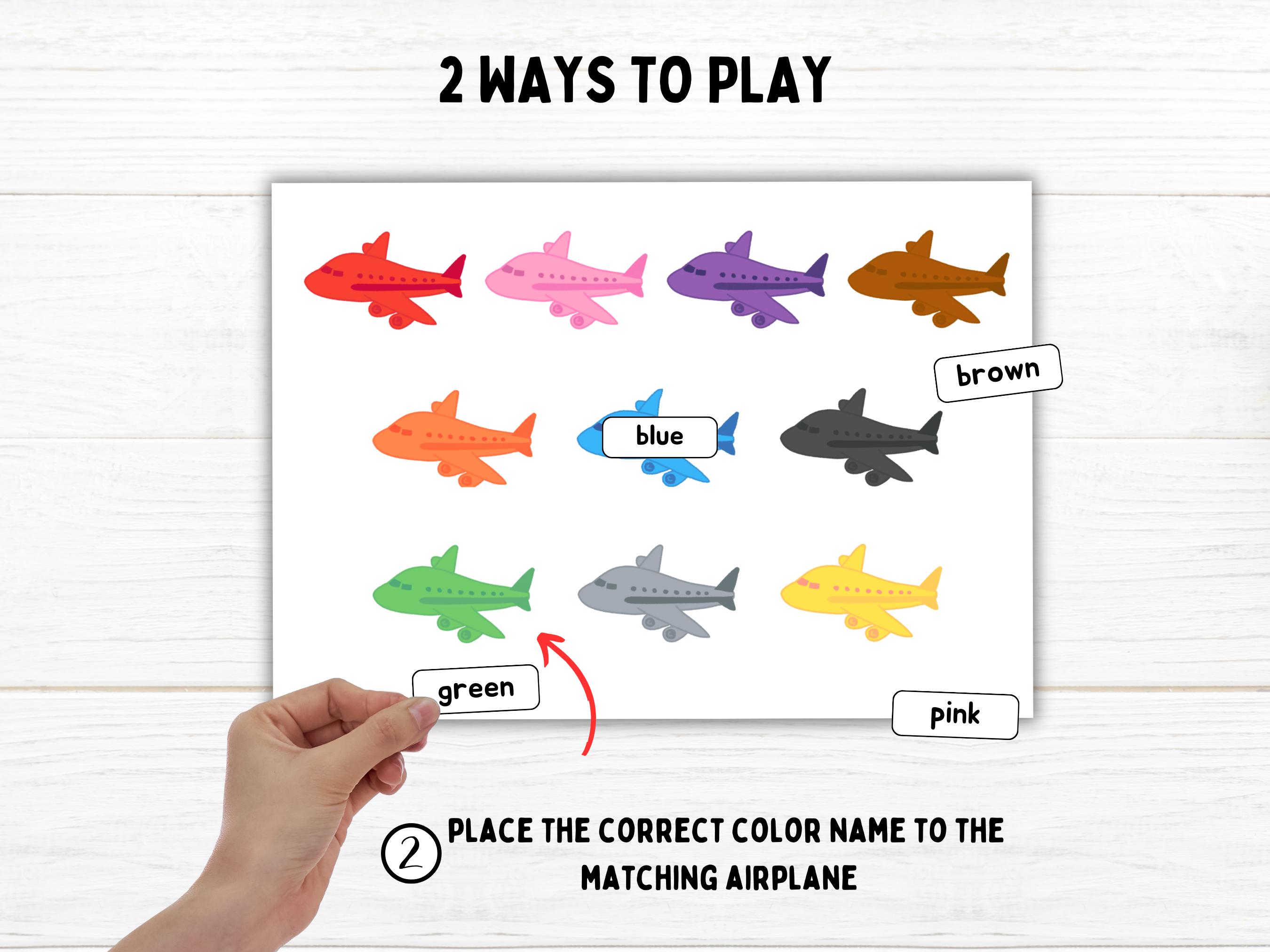 Airplane Color Matching Game Airport Activity Montessori Learning for ...