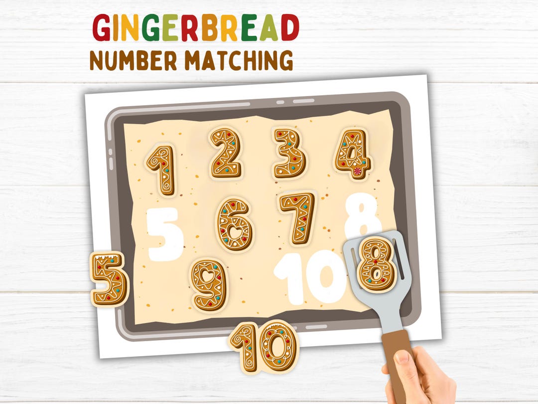 Number Shadow Matching Gingerbread Cookie Activity for Toddlers and ...