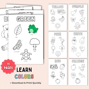 Toddler Learning Colors Activities Printable Coloring Pages and Fine ...