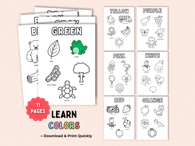 Toddler Learning Colors Activities Printable Coloring Pages and Fine ...