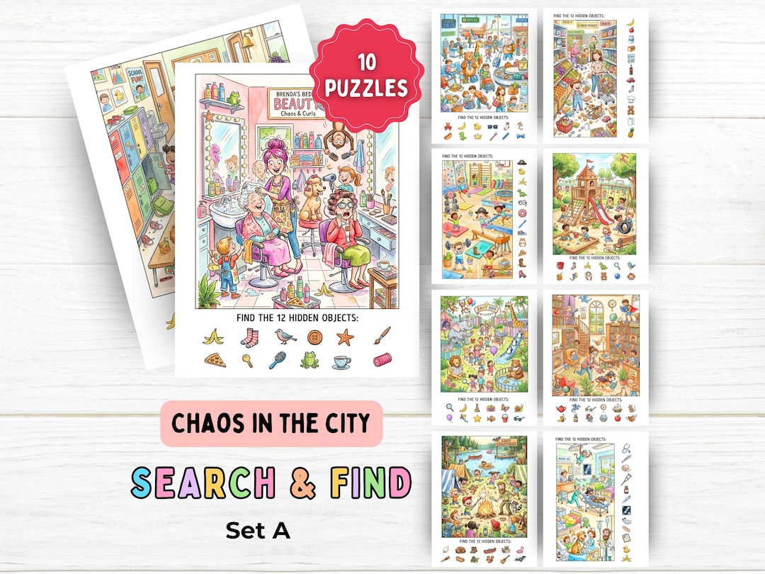 Search and Find Printable Puzzles for Kids, Hidden Object Activity ...