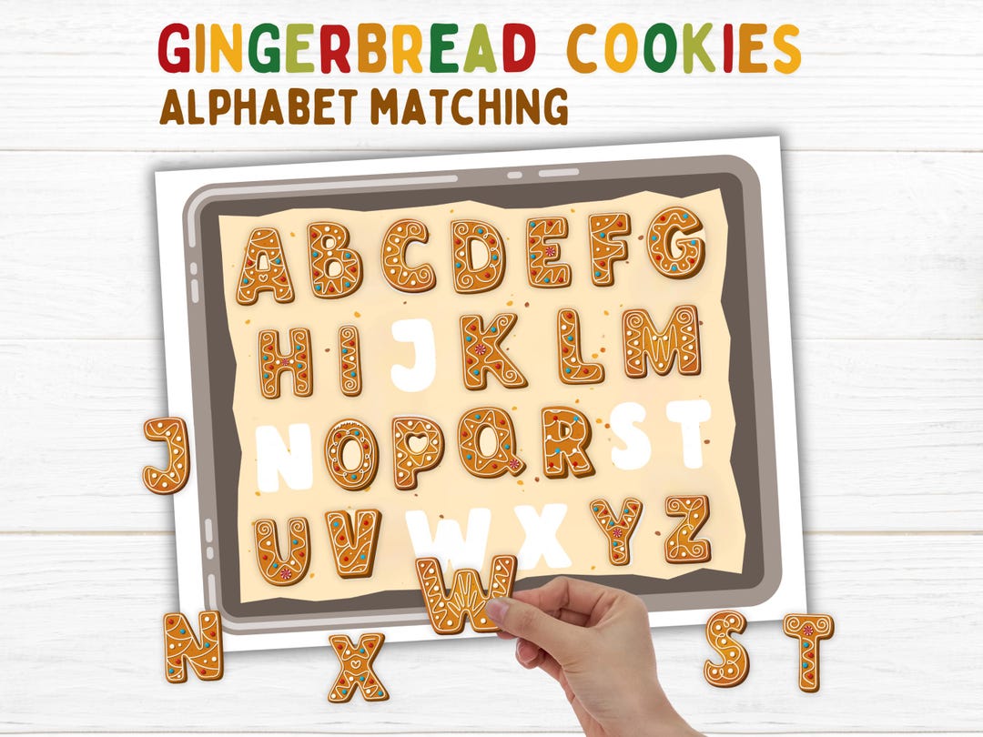 Alphabet Match Gingerbread Cookie Letter Activity for Toddlers and ...