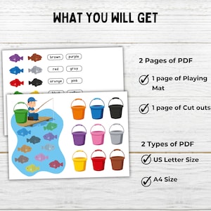 Printable Toddler Color Matching Game Fish Bucket Activity Montessori ...