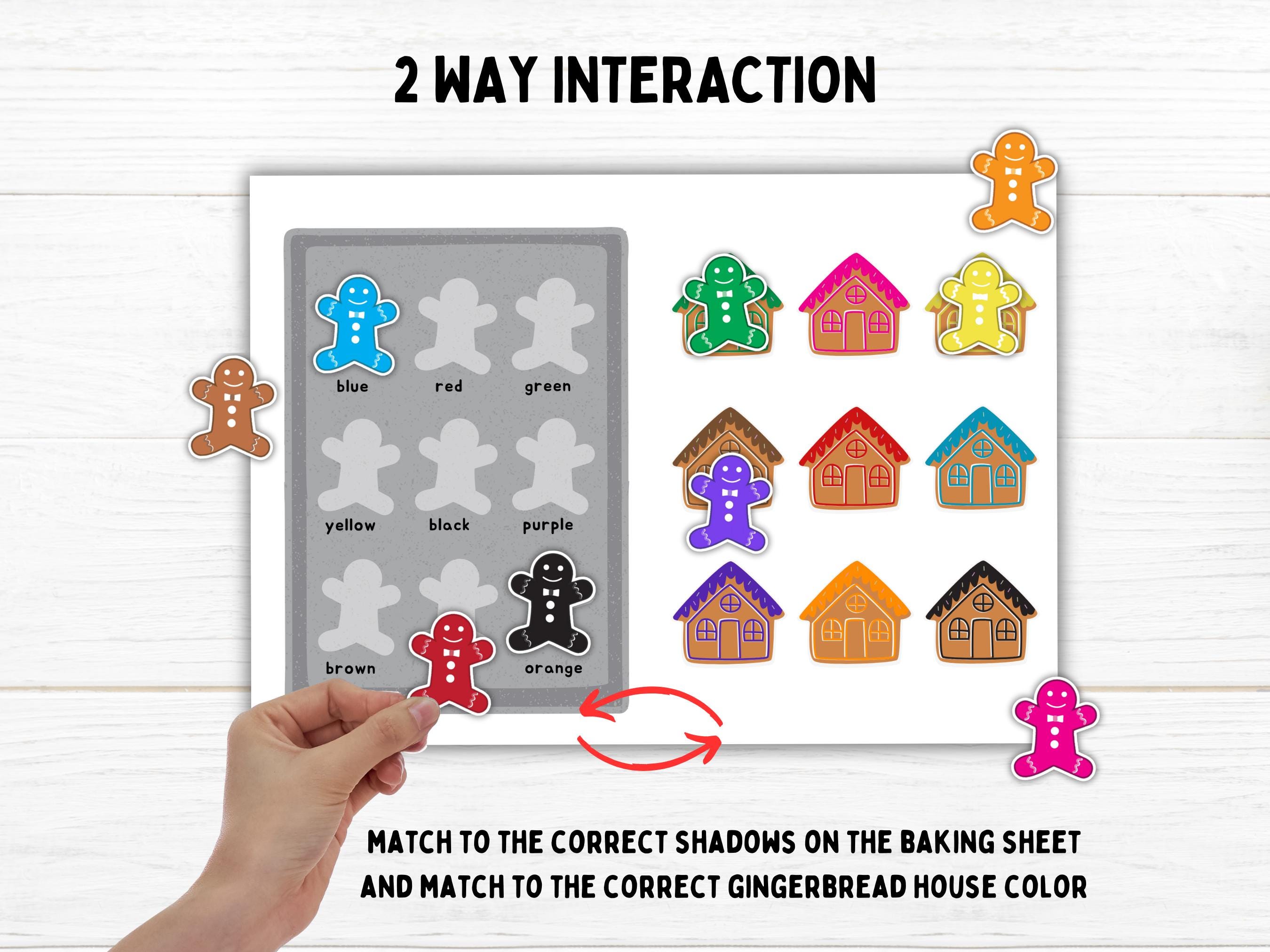 Gingerbread Activity Color Sorting and Shadow Matching for Preschoolers ...