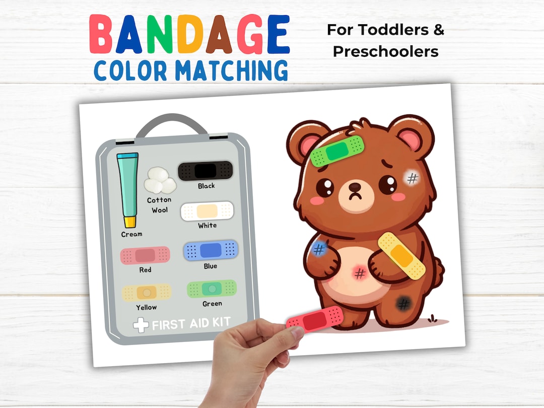 Teddy Bear Bandage Color Matching First Aid Pretend Play Doctor Kit ...