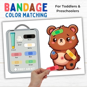 Teddy Bear Bandage Color Matching First Aid Pretend Play Doctor Kit ...
