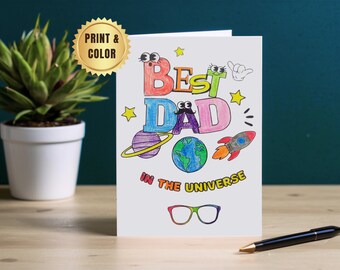 Fathers Day Gift, Kids Craft, I Love My Dad Printable Coloring Sheet ...
