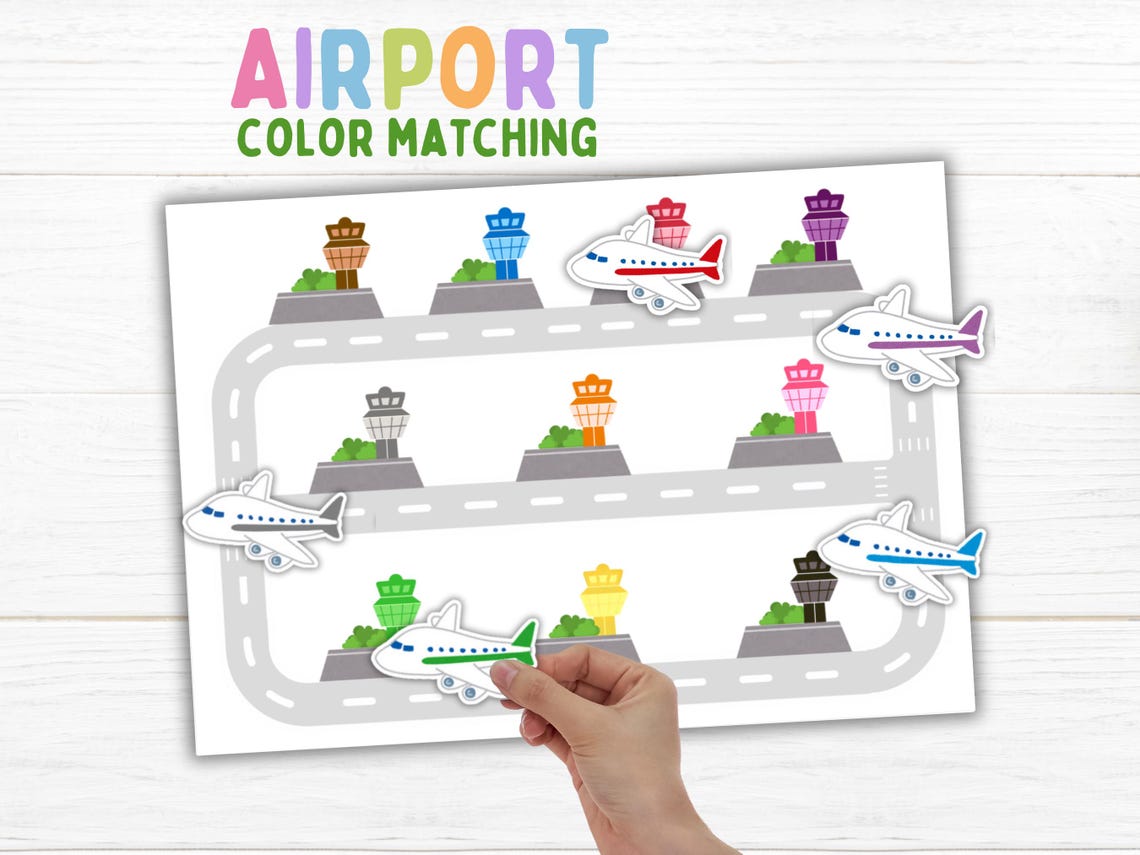 Color Matching Game for Toddler, Airplane to Airport Color Recognition ...