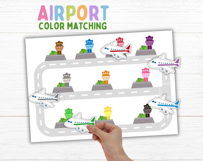 Color Matching Game for Toddler, Airplane to Airport Color Recognition ...