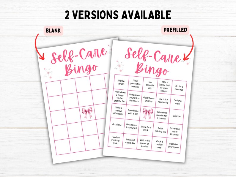 Printable Self-care Bingo Game for Wellness, Mindfulness, Self-love ...