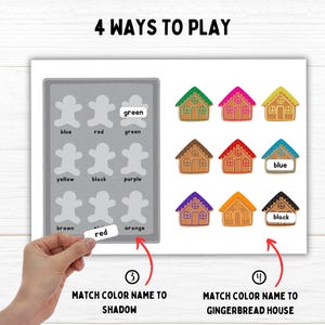 Gingerbread Activity Color Sorting and Shadow Matching for Preschoolers ...
