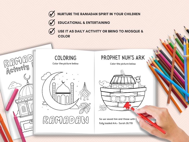 Ramadan Activity Book Printable for Kids, Ramadan Coloring for Ages 6 ...
