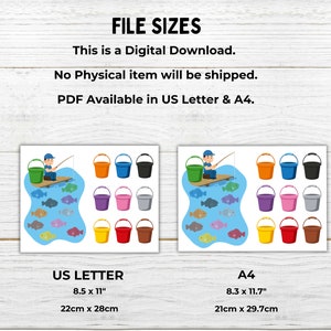 Printable Toddler Color Matching Game Fish Bucket Activity Montessori ...