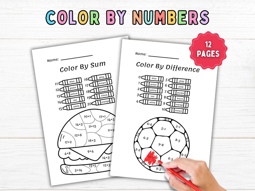 Color by Number Math Worksheets Addition and Subtraction Within 20 ...