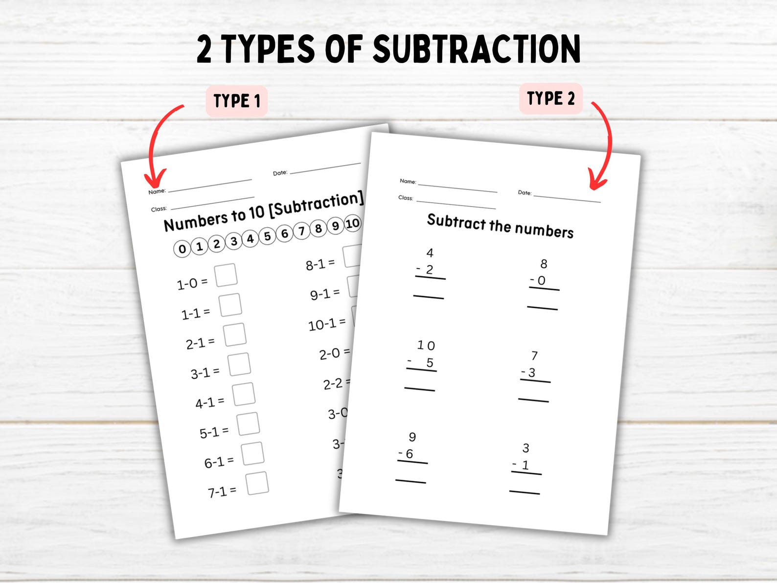 Addition and Subtraction Within 10 Printable Worksheets Fill in the ...