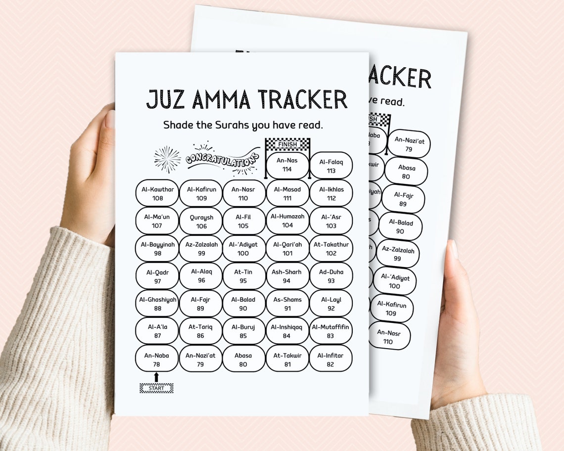 30 Day Ramadan Juz Amma Tracker for Kids, Quran Progress Tracker and ...