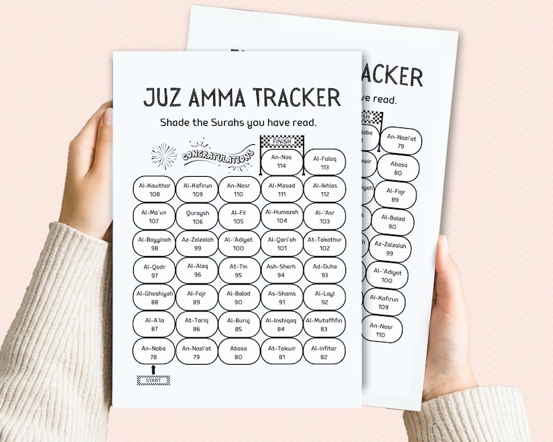 30 Day Ramadan Juz Amma Tracker for Kids, Quran Progress Tracker and ...
