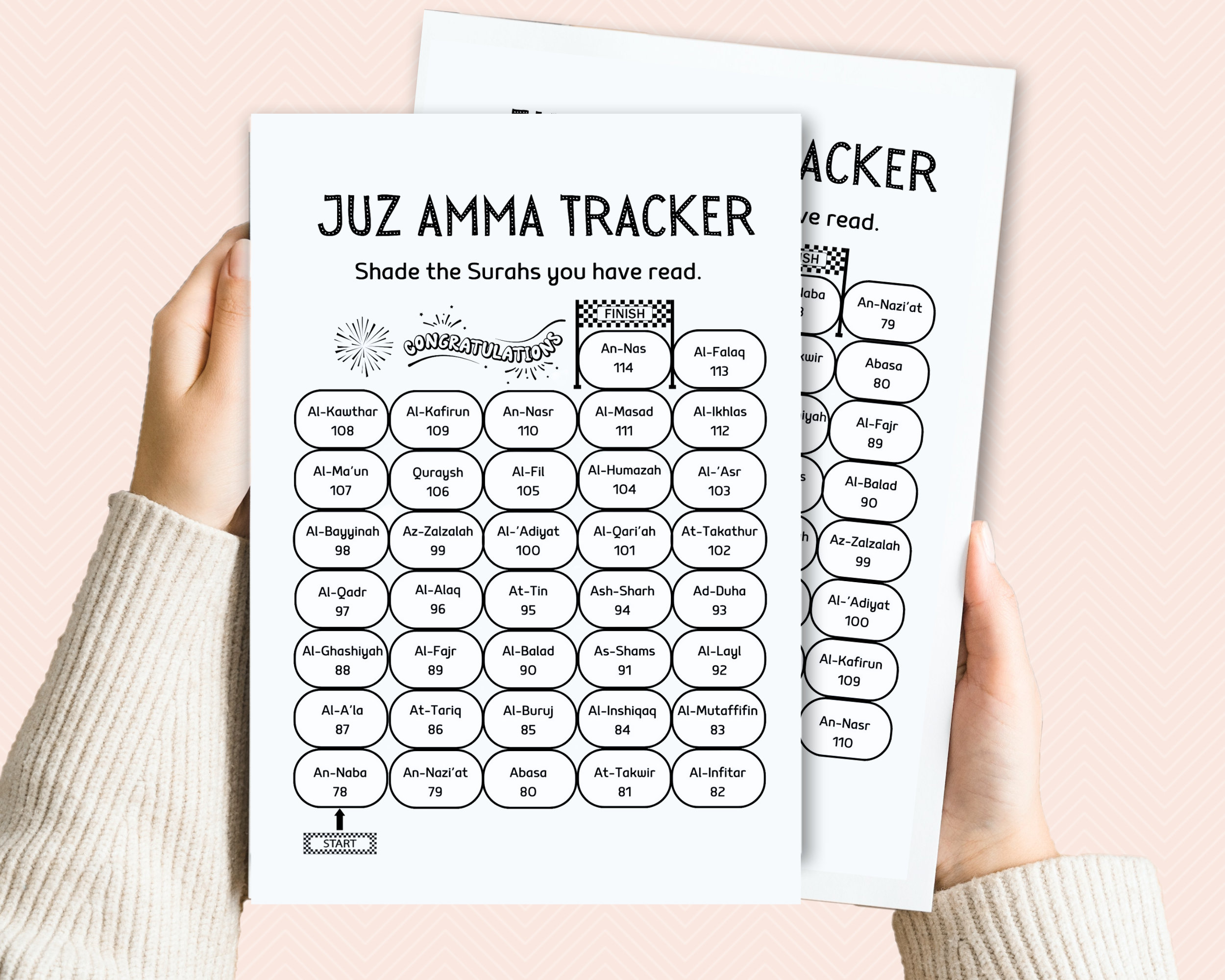 30 Day Ramadan Juz Amma Tracker for Kids, Quran Progress Tracker and ...