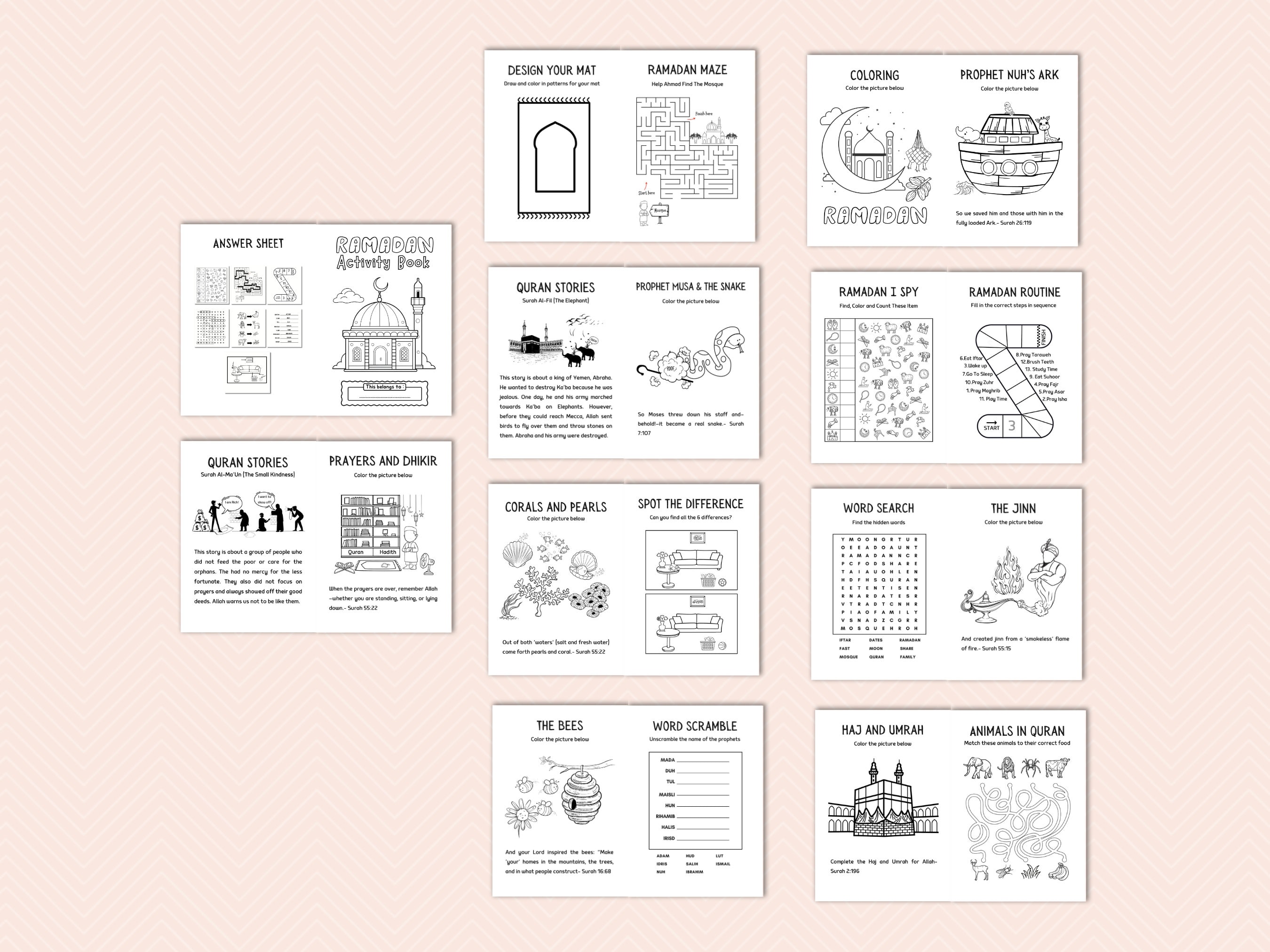 Ramadan Activity Book Printable for Kids, Ramadan Coloring for Ages 6 ...