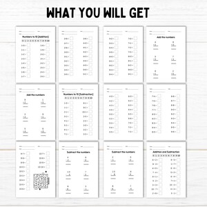 Addition and Subtraction Within 10 Printable Worksheets Fill in the ...