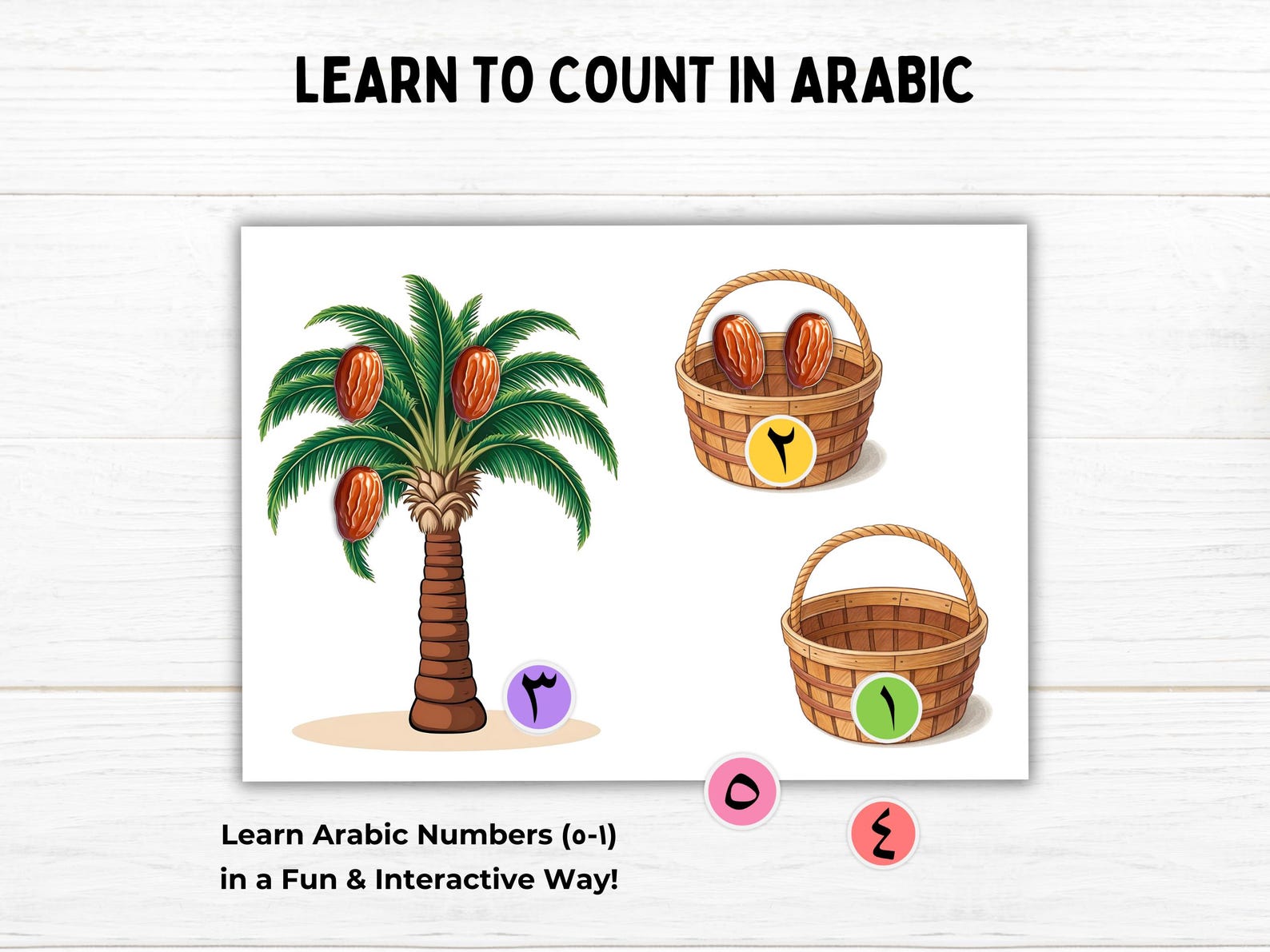 Number Matching Activity Ramadan Theme Preschool Counting, Date Tree ...