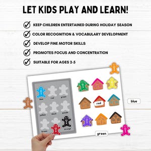 Gingerbread Activity Color Sorting and Shadow Matching for Preschoolers ...